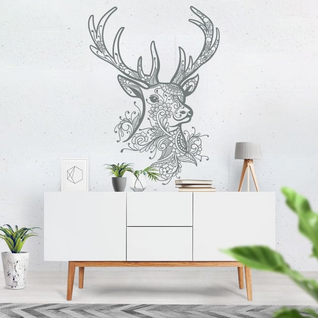 🥇 Adesivi e vinili testa di cervo tribale 🥇